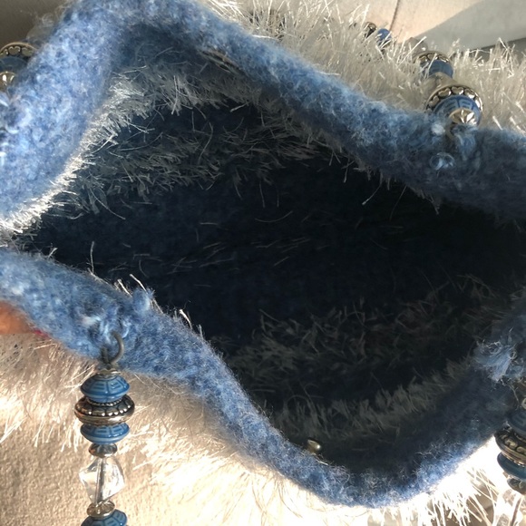 Bags | Handmade Wool Purse With White Fringe Weaved | Poshmark